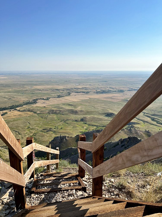 The stairway to heaven might be a Led Zeppelin song, but this wooden descent with prairie views makes a compelling earthly alternative.