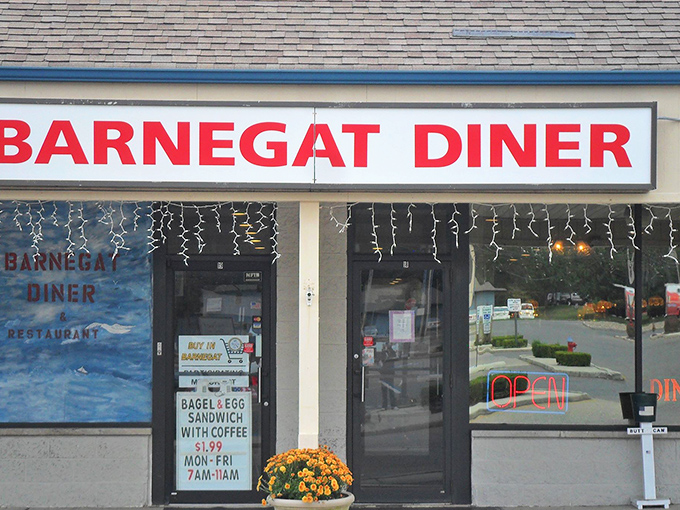 The iconic Barnegat Diner sign promises comfort food classics and local gossip in equal measure&mdash;a true Jersey institution where regulars are family.