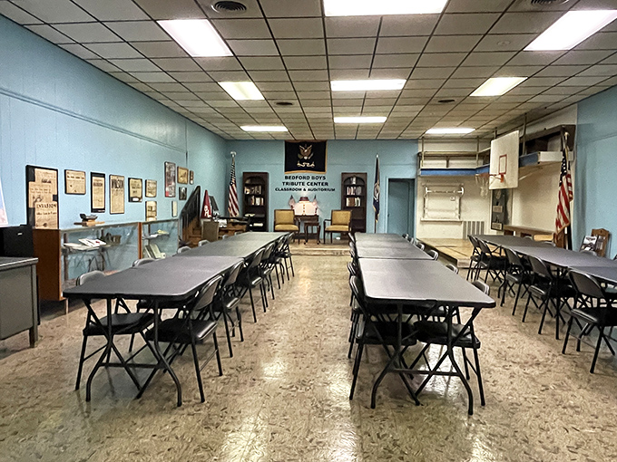 Community spaces like this are where memories are made and preserved. Simple tables and chairs become the stage for countless stories shared.