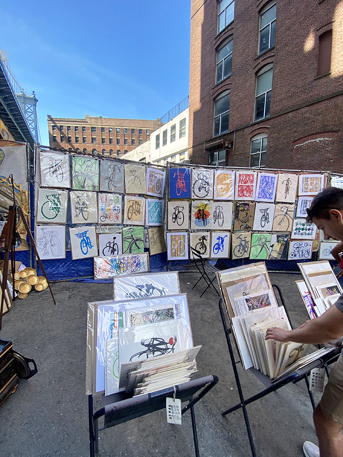 Bicycle art that spins tales of urban adventures. Perfect for that empty wall space crying out for something with actual personality.