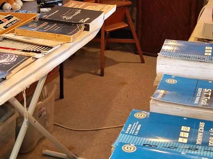 Literary gold mines stacked high. One person's discarded manual is another's essential guide to that forgotten hobby you're about to rediscover.