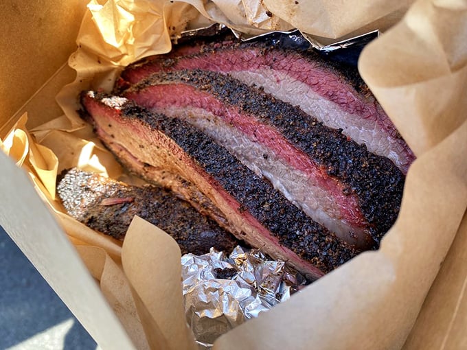 Brisket so perfect it should have its own Instagram account. That smoke ring isn't just photogenic&mdash;it's the barbecue equivalent of a Michelin star.