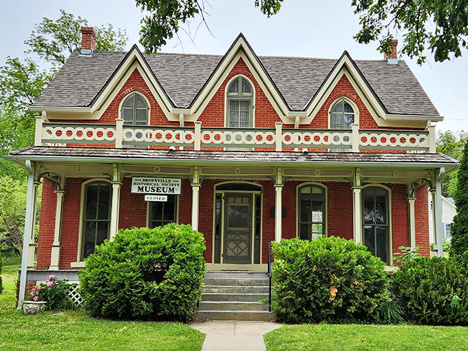 The Historical Society Museum's distinctive red brick and ornate trim make it look like the Victorian-era equivalent of a Facebook humble-brag.