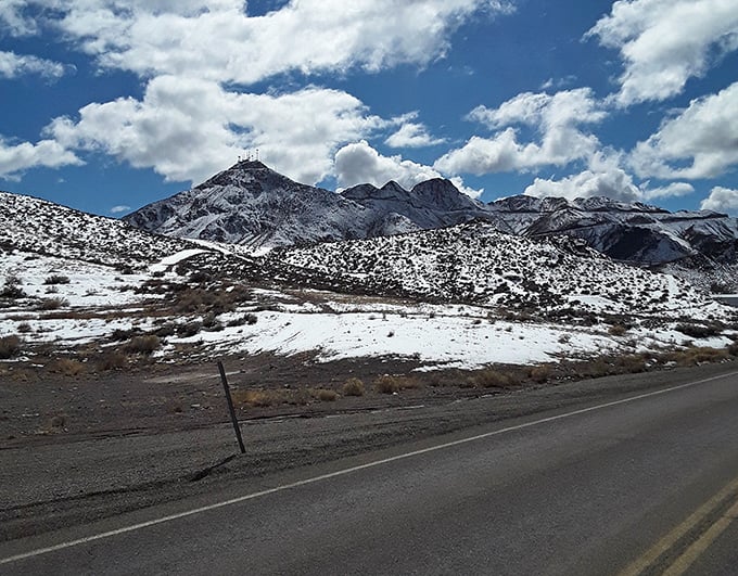 Winter transforms Tonopah's rugged landscape into a monochromatic masterpiece, proving Nevada has seasons beyond "hot" and "hotter."