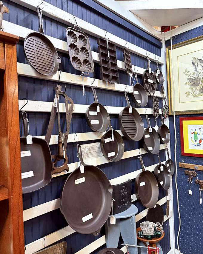 Cast iron heaven! These vintage cooking vessels have stories seasoned into their surfaces—each one a testament to meals shared across generations.