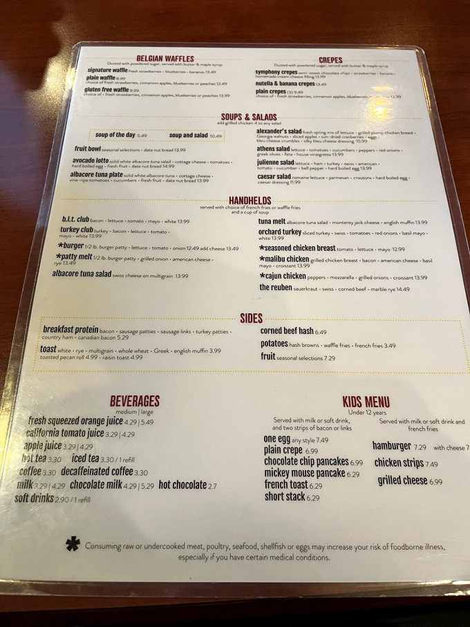 The menu reads like a love letter to breakfast enthusiasts&mdash;Belgian waffles, crepes, and skillets that make decision-making deliciously difficult.