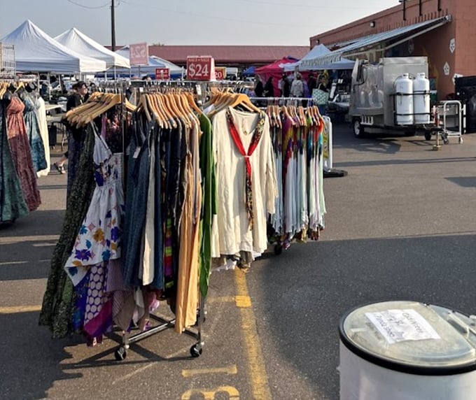 Fashion meets function at the market's clothing vendors, where summer dresses sway in the Minnesota breeze like colorful flags of style.