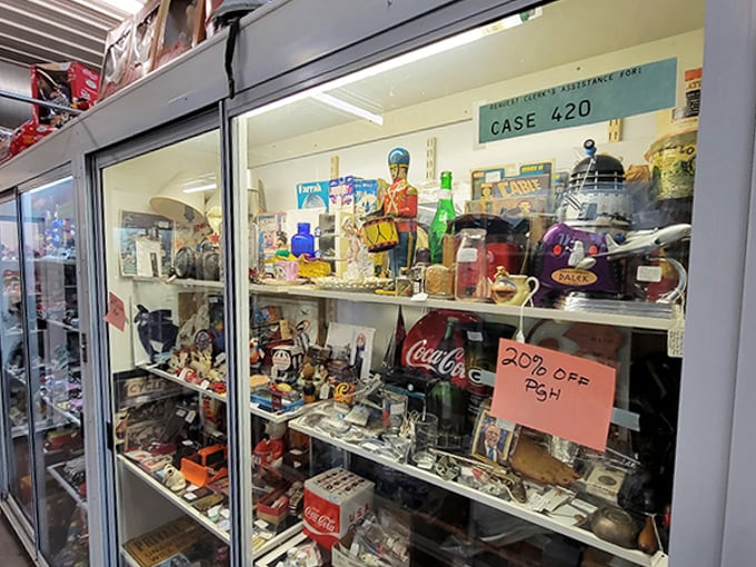 Behind glass, yesterday's ordinary becomes today's extraordinary. That toy soldier probably witnessed more history than most history professors.