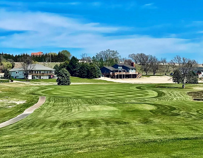 Those mowing patterns are straighter than your posture after your doctor tells you to stop slouching constantly.