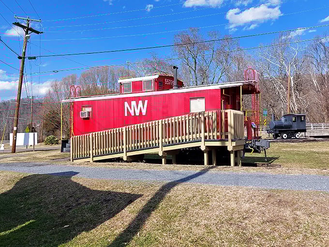 This vintage red caboose isn't just for show&mdash;it's a delightful nod to the railroad history that shaped Damascus before hikers and bikers took over.
