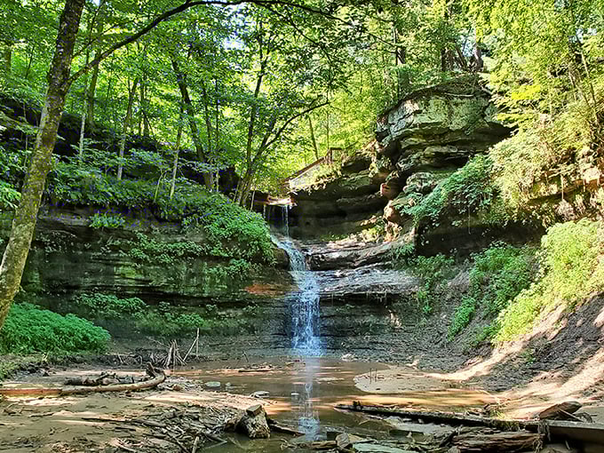 Devil's Punchbowl Preserve offers nature's own meditation space, where the only sound is water trickling over ancient stone steps.
