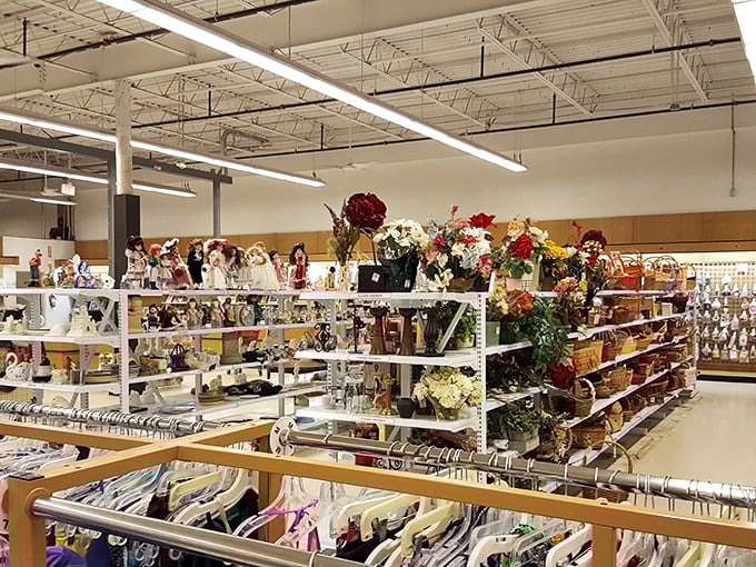 The home d&eacute;cor section could furnish a movie set or your living room, with artificial blooms that never need watering.