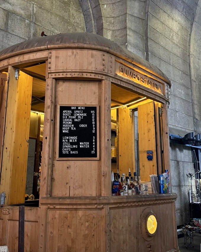 Not your average refreshment stand! DUMBO Station serves up craft beverages with vintage charm that would make any train conductor jealous.