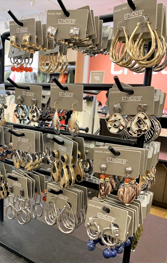 A treasure trove of Chico's earrings that promises to solve the eternal question: "But what if I need gold hoops in seventeen different sizes?"