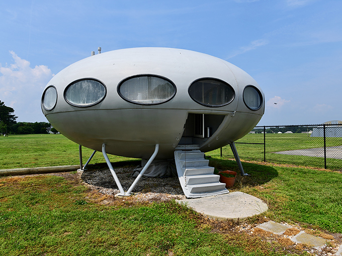 Those iconic steps invite visitors to take "one small step for man" into a bygone era's vision of tomorrow.
