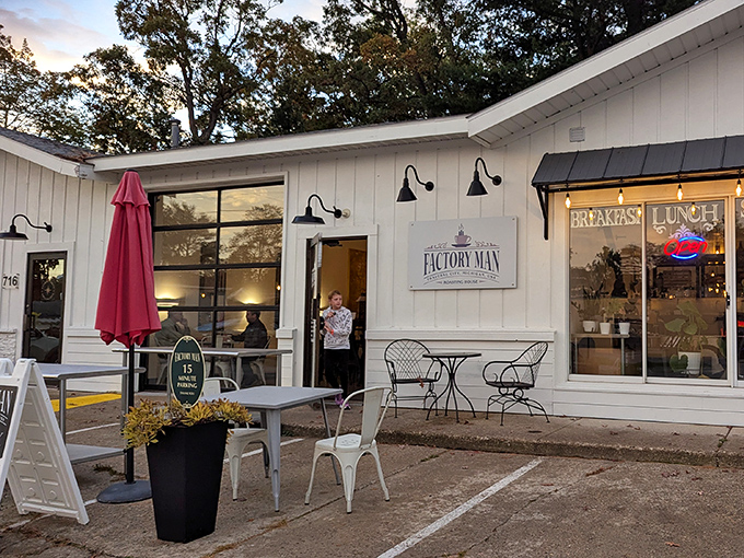 The Factory Man isn't trying to be trendy&mdash;it just is. White clapboard, black fixtures, and breakfast worth setting your alarm for.