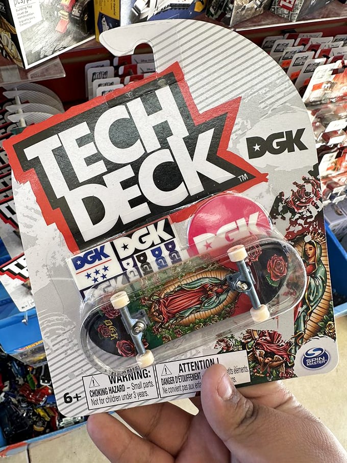 That miniature skateboard might be tiny, but the cultural artwork makes it a collector's dream worth pocketing.