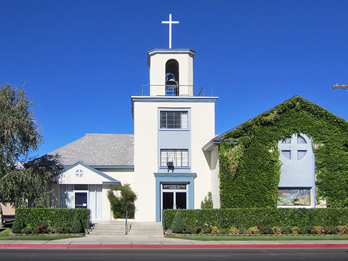 This ivy-covered church stands as Bishop's gentle reminder that beauty comes in both natural and architectural forms.