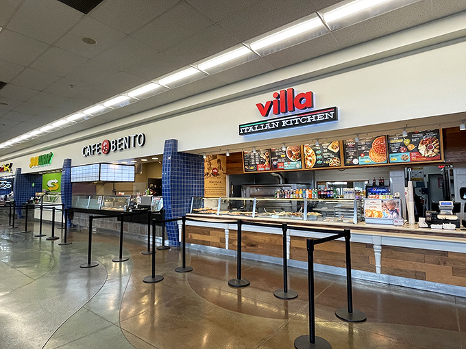 Villa Italian Kitchen anchors the food court, where hungry shoppers refuel before diving back into the retail fray.