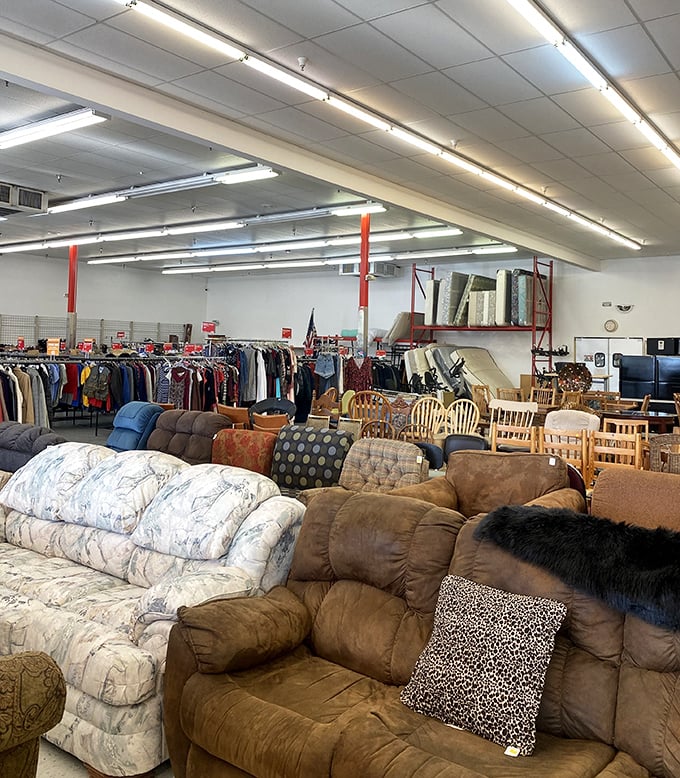 Furniture paradise sprawls before you &ndash; sofas, chairs, and tables waiting patiently for their second-chance romance.