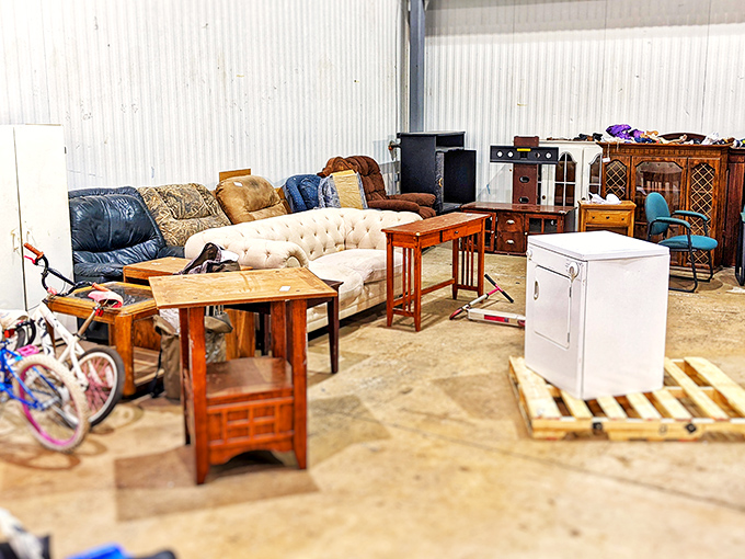 Furniture island &ndash; where yesterday's living rooms await tomorrow's homes. That cream sofa has stories to tell if you're willing to listen.