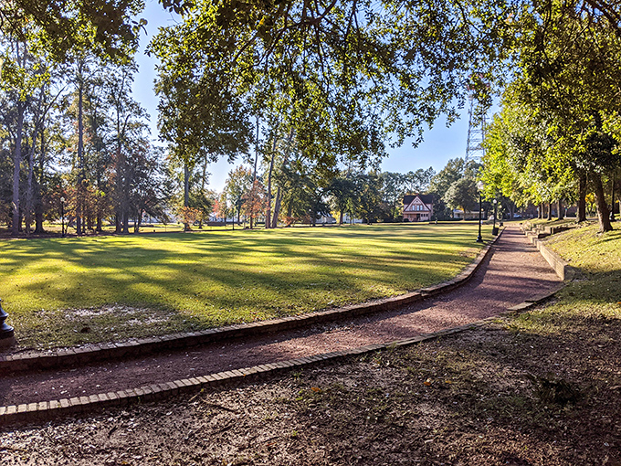 This shaded pavilion area provides the perfect setting for community gatherings where neighbors become friends and retirement dollars stretch as far as the horizon.