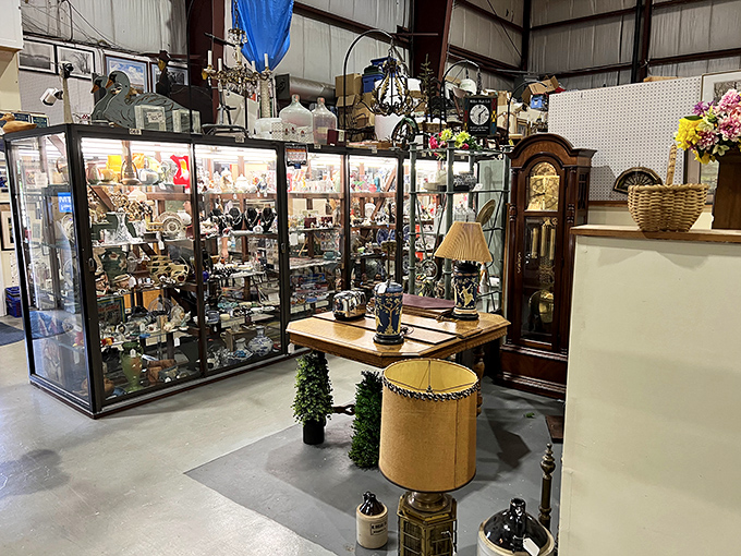 This glass cabinet is like a museum where you can actually take the exhibits home. Grandma's china has competition!