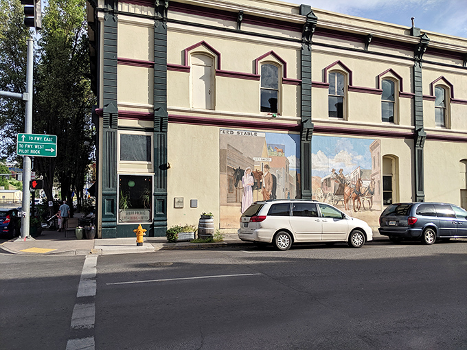 This beautifully preserved building with its Western-themed mural tells Pendleton's story better than any history book – a living canvas of the town's heritage.