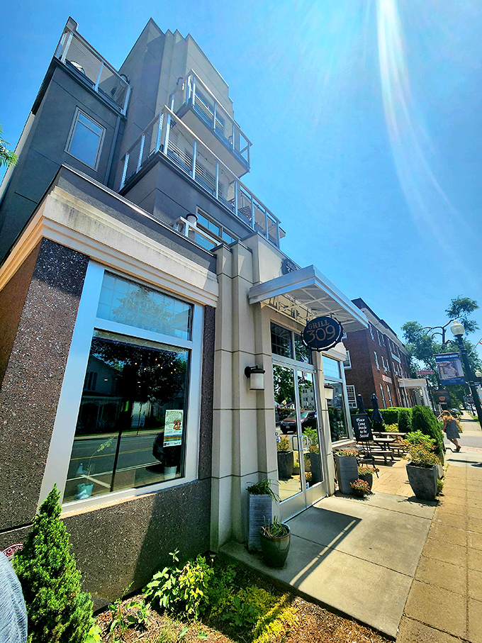 Grill 309's modern exterior offers a contemporary counterpoint to Culpeper's historic vibe, promising culinary adventures that match its architectural ambition.