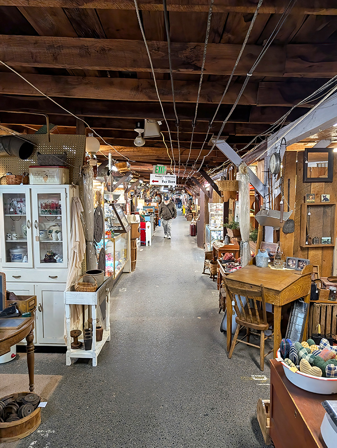 Endless aisles of possibility stretch before you at Renninger's indoor market. Every corridor holds potential discoveries.