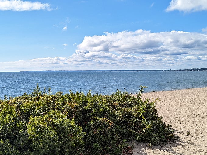 At Hammonasset Beach, the Long Island Sound whispers to sunbathers while clouds perform their daily ballet overhead. Nature's own meditation app.