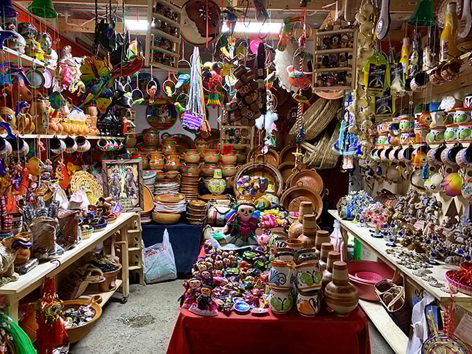This isn't just a stall&mdash;it's a portal to another world where handcrafted pottery, dolls, and wooden treasures create a kaleidoscope of cultural artistry.