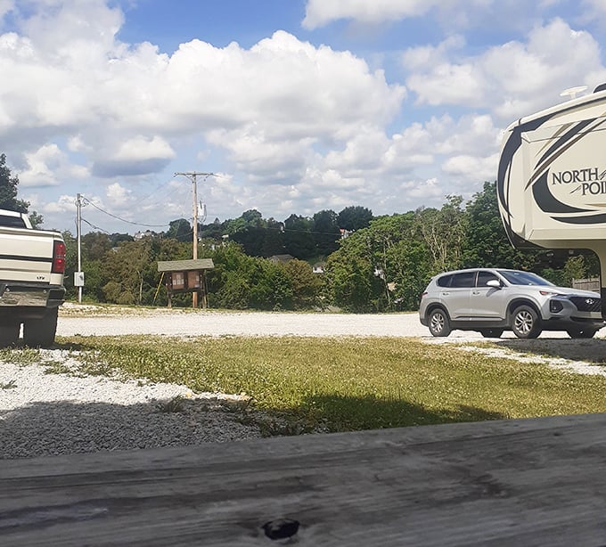 Where RVs gather like modern-day covered wagons, offering travelers a slice of serenity with a side of Midwestern sky.