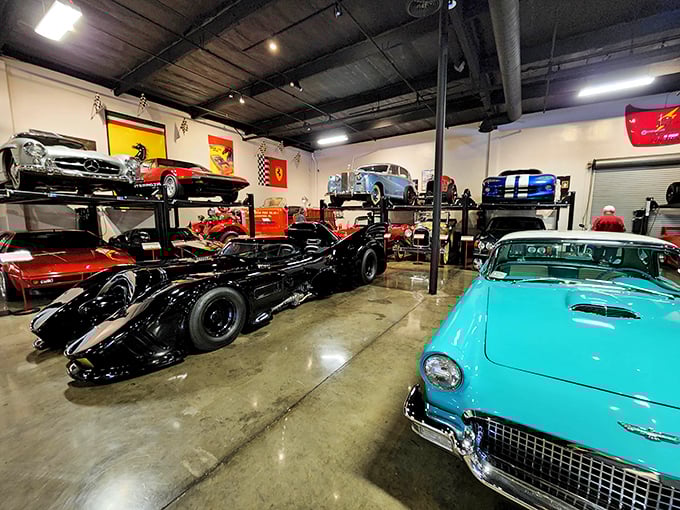 The Ferrari F40 sits like automotive royalty, its red coat gleaming under perfect lighting. This isn't just a car&mdash;it's a mechanical Mona Lisa.