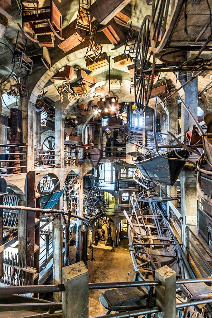 Who needs gravity anyway? The museum's central court features an astonishing display of artifacts suspended in mid-air, creating a three-dimensional collage of American history.