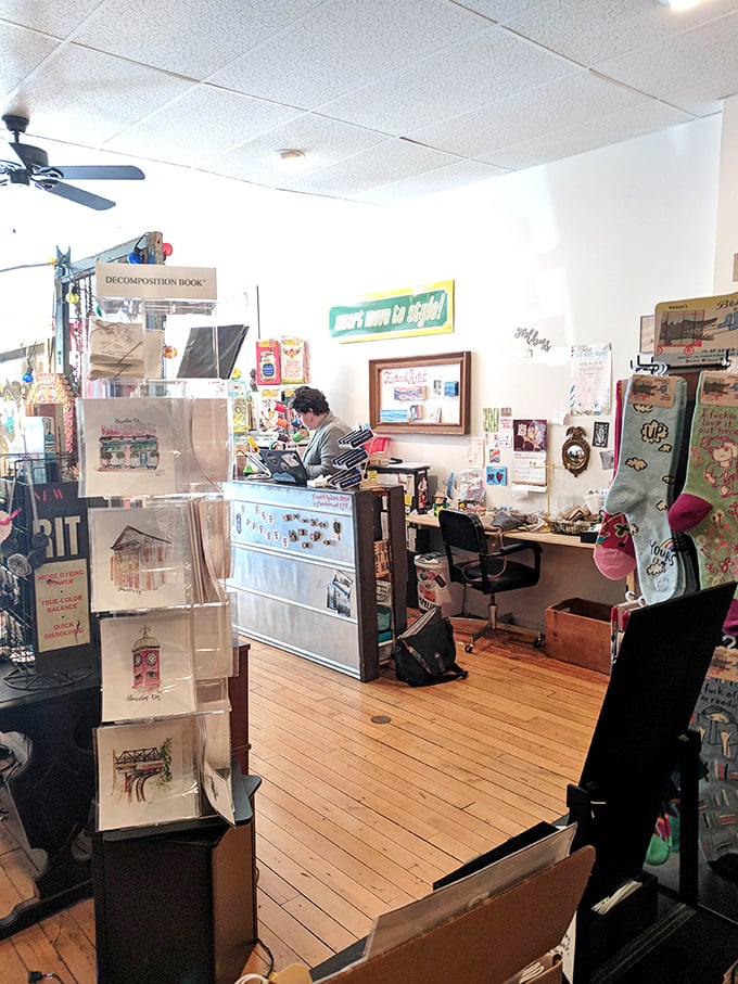 Behind the counter, where treasure maps are decoded and bargain hunters receive their quests for the perfect find. 