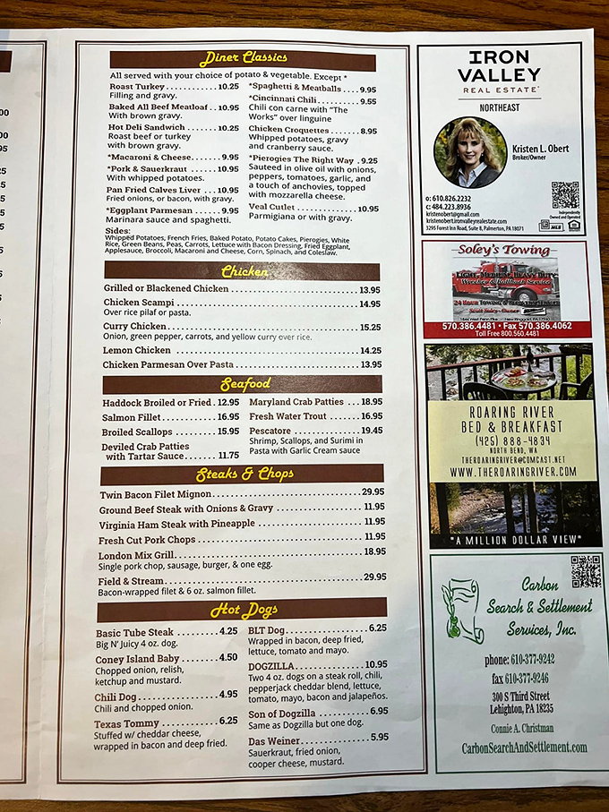 The menu reads like a love letter to American comfort food. No molecular gastronomy here&mdash;just dishes your grandmother would approve of.