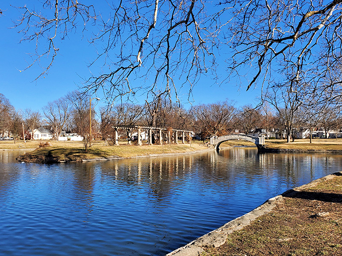 Liberty Park's serene waters reflect more than just clouds&mdash;they mirror a lifestyle where retirement dollars stretch like the peaceful Missouri horizon.