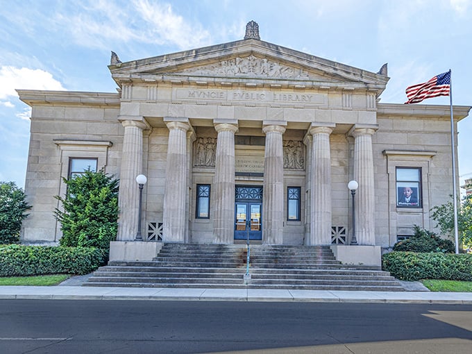 The Muncie Public Library stands as a temple to knowledge with its impressive Greek Revival architecture. Athens of the Midwest, anyone?