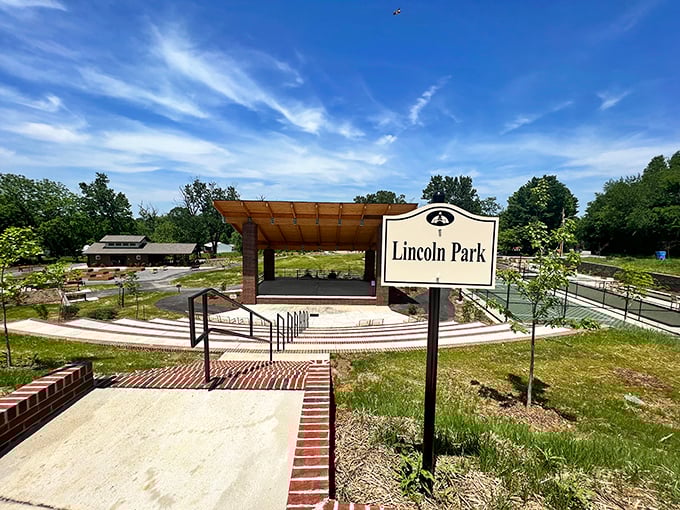 Lincoln Park's amphitheater waits patiently for its next performance, like a stage actor between curtain calls.