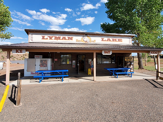 This charming store has everything you need, assuming what you need is bait, ice, and snacks.
