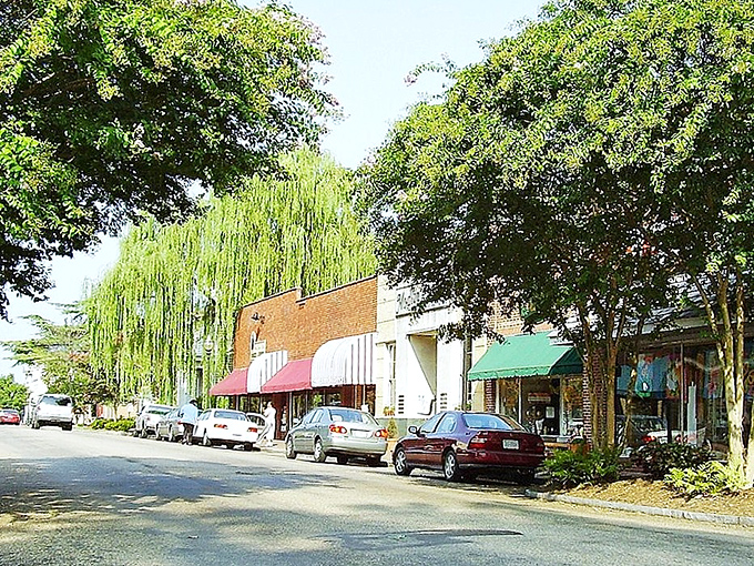 Weeping willows and colorful awnings frame Main Street's shopping district. Like stepping into a Norman Rockwell painting, but with better cell service.