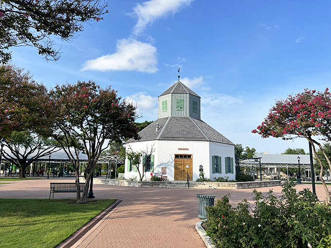 The Marktplatz feels like stepping into a European postcard that somehow landed in Texas.