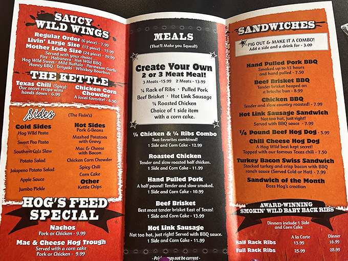 This menu isn't just reading material—it's a roadmap to happiness. Choose your own smoky adventure.