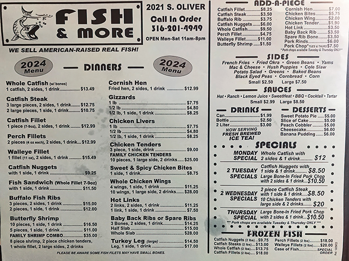 The menu board at Fish And More is a roadmap to happiness. No GPS required, just follow your appetite to catfish nirvana.