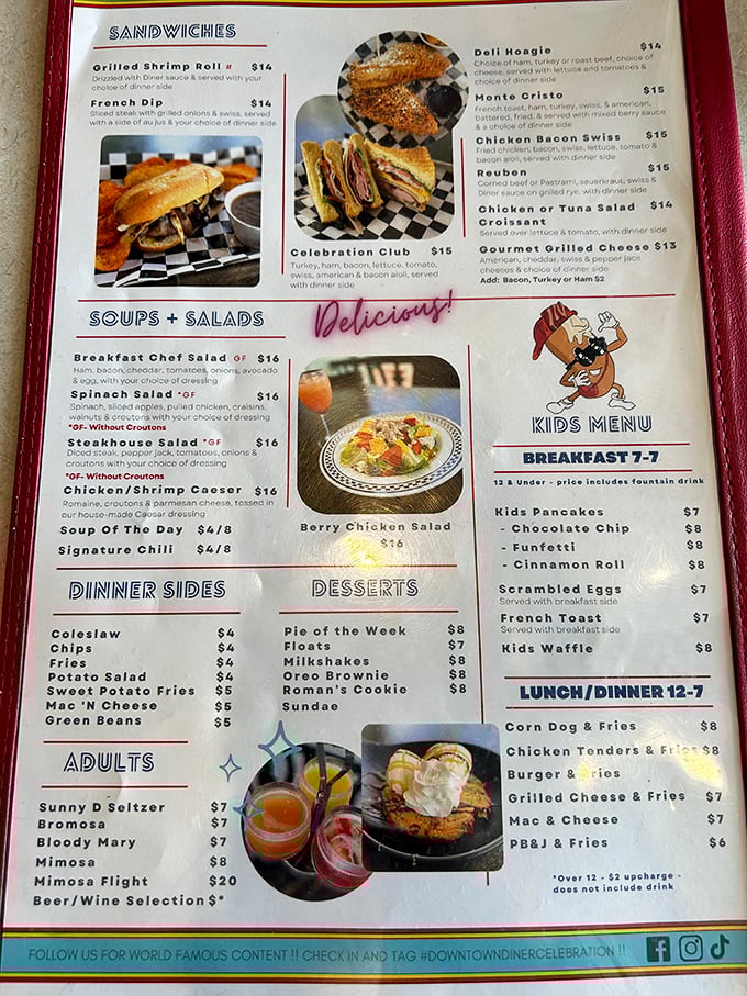 This menu isn't just reading material&mdash;it's a roadmap to happiness. The sandwich section alone could solve most of life's problems.