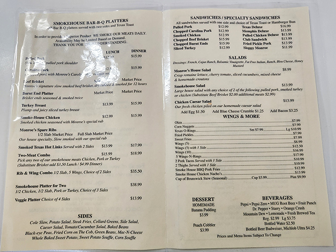 This menu isn't just a list of options – it's a roadmap to happiness. Choose your own barbecue adventure and thank me later.