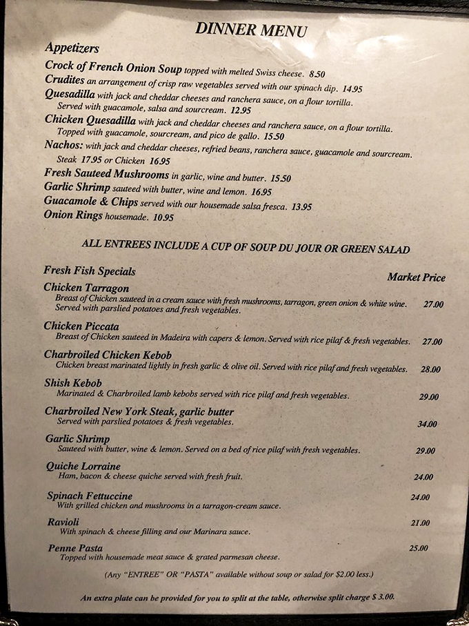 A menu that reads like a greatest hits album of continental cuisine. Warning: prolonged staring may cause spontaneous hunger pangs.