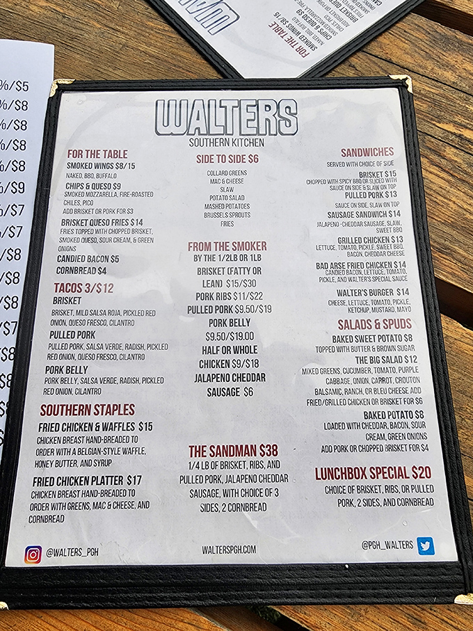 This menu isn't just a list&mdash;it's a roadmap to happiness. The Sandman at the bottom might just be your new best friend.