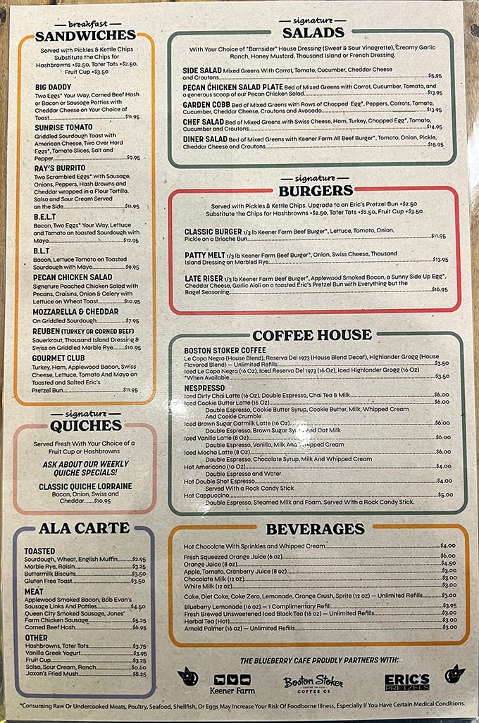 The menu reads like a love letter to comfort food classics. Choosing just one item might be the hardest decision you'll make all day.